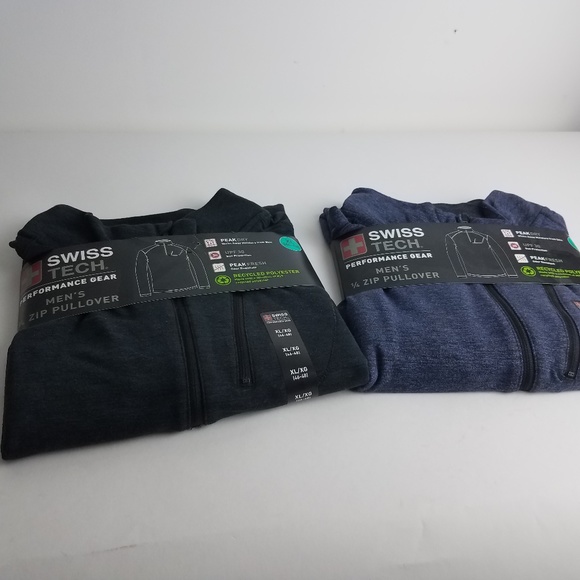 Swiss Tech | Shirts | Swiss Tech Black Blue 4 Zip Pullover Bundle Xl | Poshmark